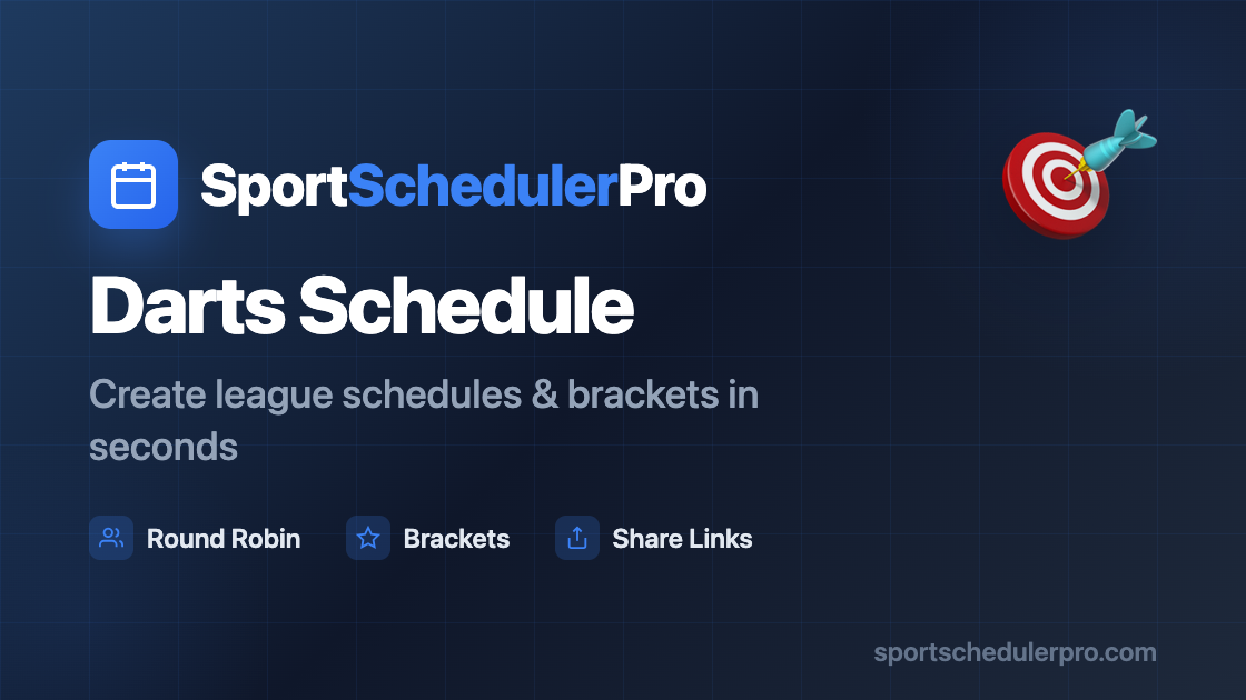 Free Darts Tournament Bracket Generator | Sport Scheduler Pro