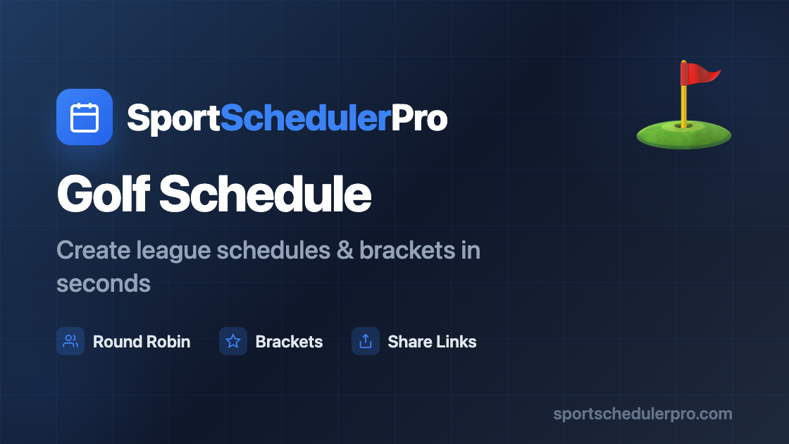 Free Golf Schedule Generator | Sport Scheduler Pro
