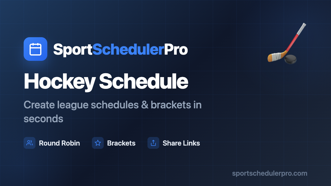 Free Hockey Tournament Bracket Generator | Sport Scheduler Pro