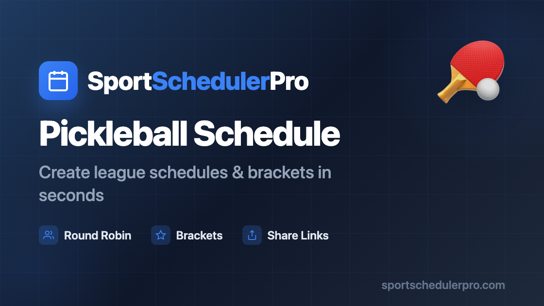 Free Pickleball Schedule Generator | Sport Scheduler Pro
