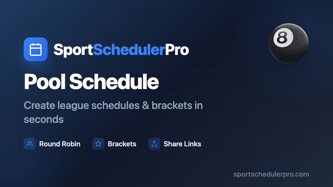 Free Pool Tournament Bracket Generator | Sport Scheduler Pro