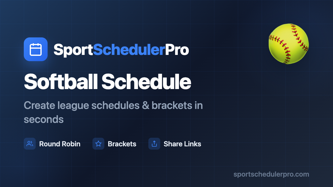 Free Softball Schedule Generator | Sport Scheduler Pro