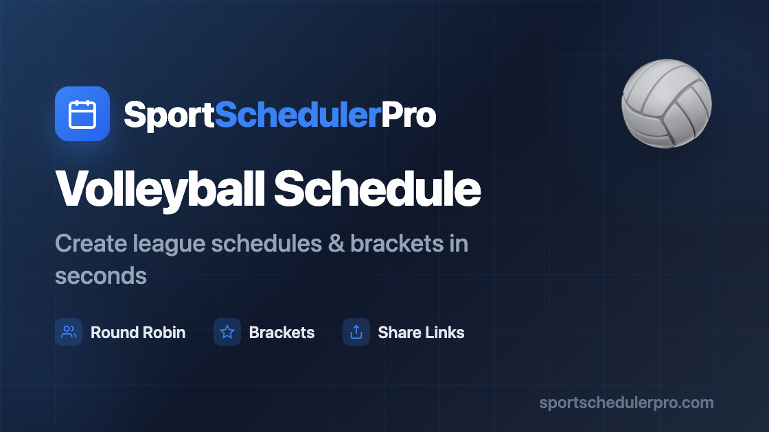 Volleyball League Management Software | Sport Scheduler Pro